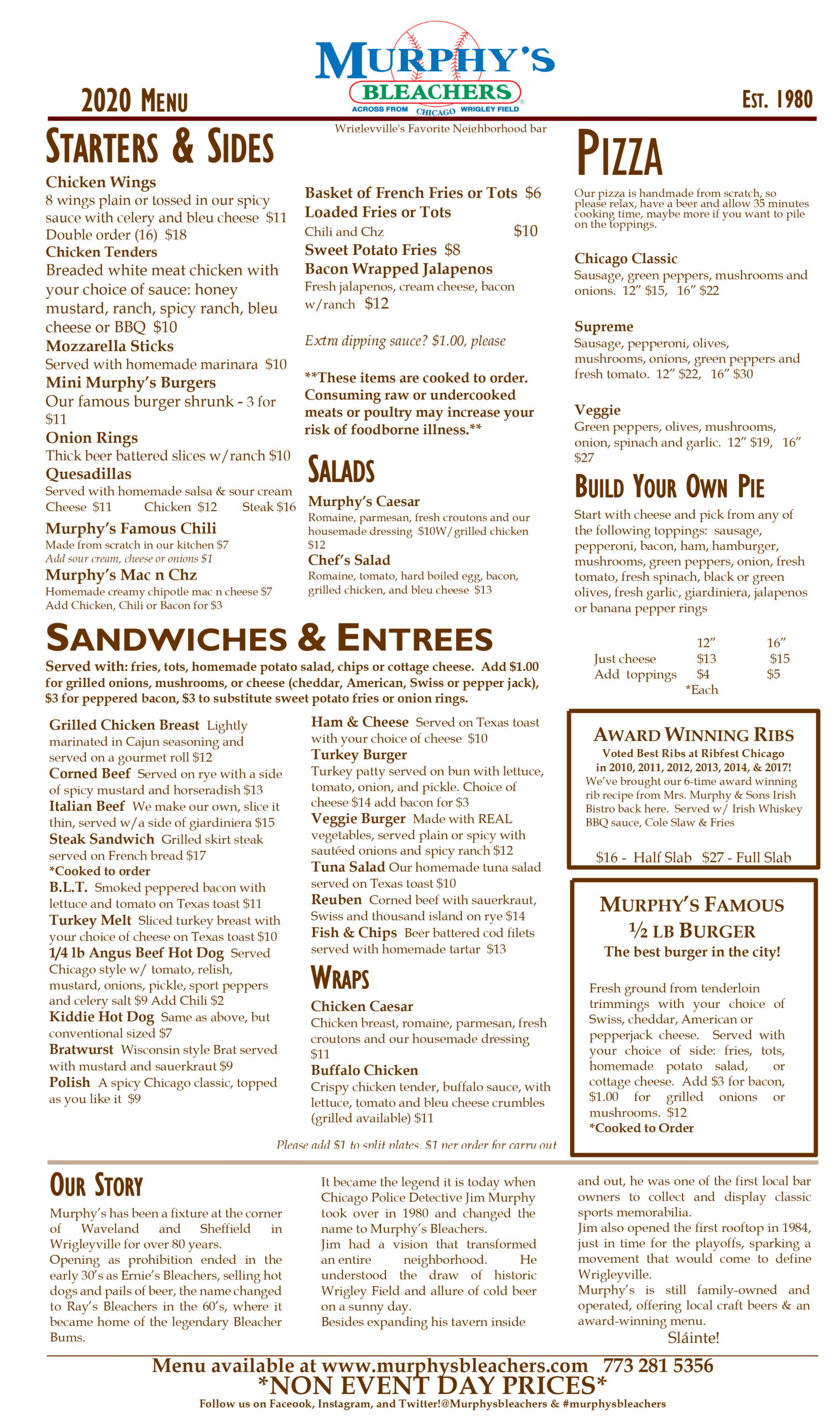 Eat and Drink – Murphy's Bleachers – Chicago's World Famous Sports Bar ...